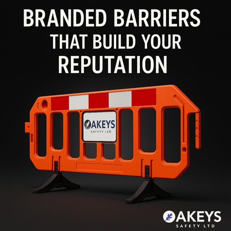 How Branded Barriers Improve Site Professionalism | OAKEYS Safety Blog